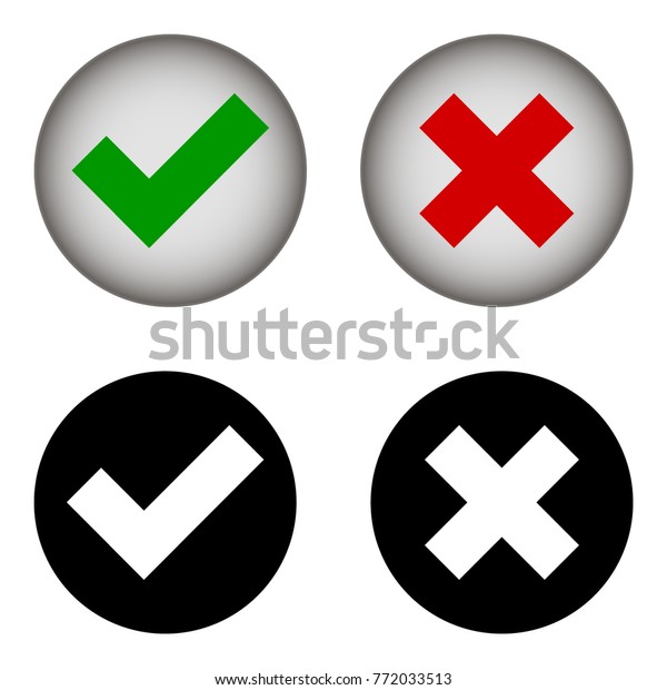 Check Mark X Mark Tick Symbol Stock Vector (Royalty Free) 772033513