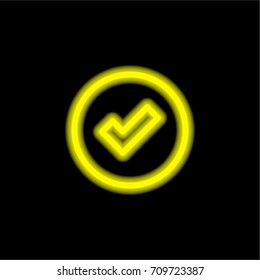 Check Mark Yellow Glowing Neon Ui Stock Vector (Royalty Free) 709723387 ...