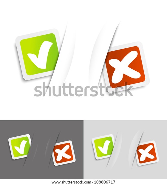 Check Mark Yes No: เวกเตอร์สต็อก (ปลอดค่าลิขสิทธิ์) 108806717 ...