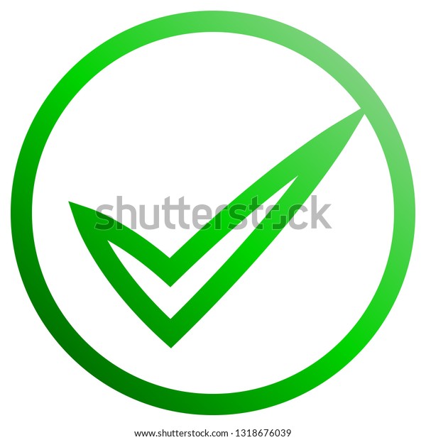 Check Marks Green Gradient Outline Tick Stock Vector (Royalty Free ...