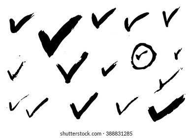 Check Marks Hand Painted Marks Stock Vector (Royalty Free) 388831285 ...