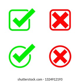 Check Marks Icons Accept Reject Right Stock Vector (Royalty Free ...