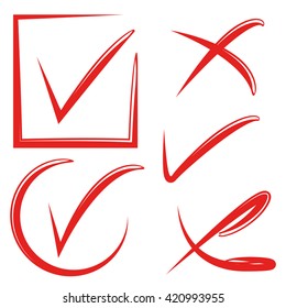 Check Marks Check List Hand Drawn Stock Vector (Royalty Free) 420993955