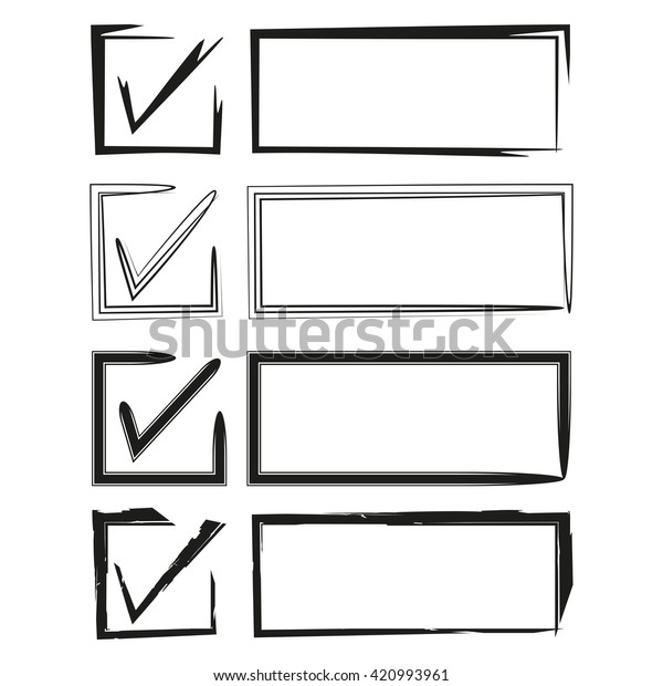 Check Marks Check List Hand Drawn Stock Vector (Royalty Free) 420993961 ...