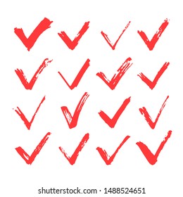 Check Marks Set Hand Drawn Ticks Stock Vector (Royalty Free) 1488524651 ...