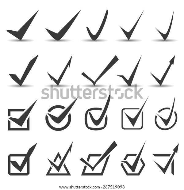 Check Marks Symbols Different Check Boxes Stock Vector (Royalty Free ...