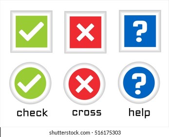 Check Marktick Cross Help Icons Circle Stock Vector (Royalty Free ...