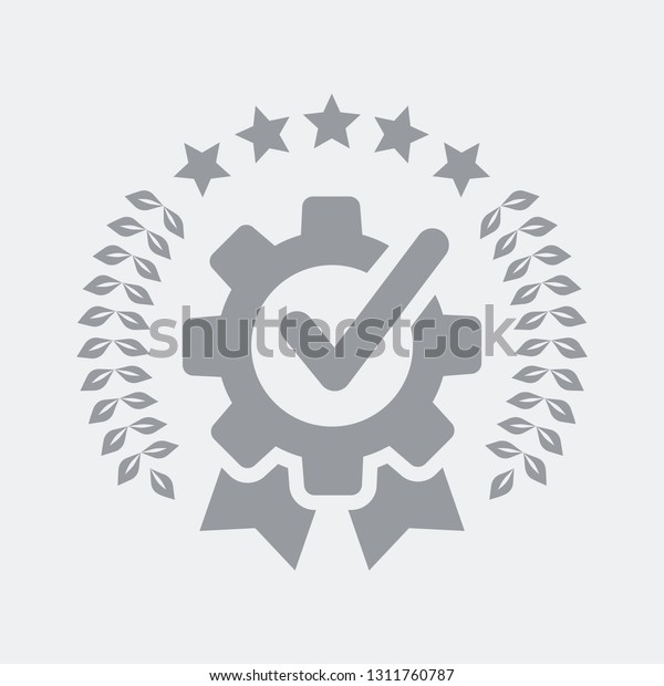 Check On Gear Laurel Stars Stock Vector (Royalty Free) 1311760787