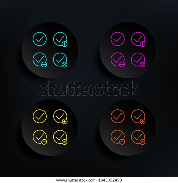 Check Plus Check Minus Sign Dark Stock Vector (Royalty Free) 1845352450 ...