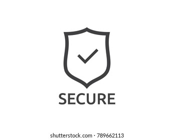 Check Shield Icon Symbol Secure Protection Stock Vector (Royalty Free ...