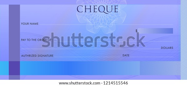 Check Template Chequebook Template Blank Blue : image vectorielle de ...
