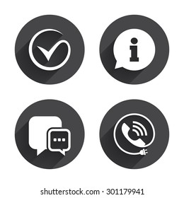 Check Tick Icon Phone Call Information Stock Vector (Royalty Free ...