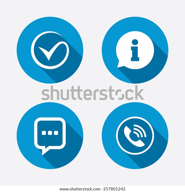 Check Tick Icon Phone Call Information Stock Vector (Royalty Free ...