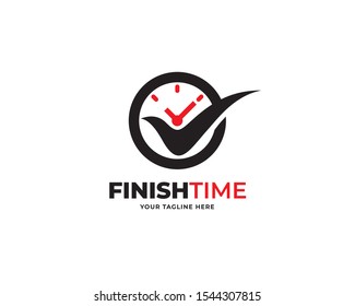Check Time Logo Template Finish Time Stock Vector (Royalty Free ...