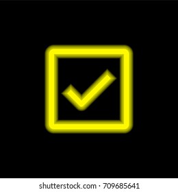 Check Yellow Glowing Neon Ui Ux Stock Vector (Royalty Free) 709685641 ...