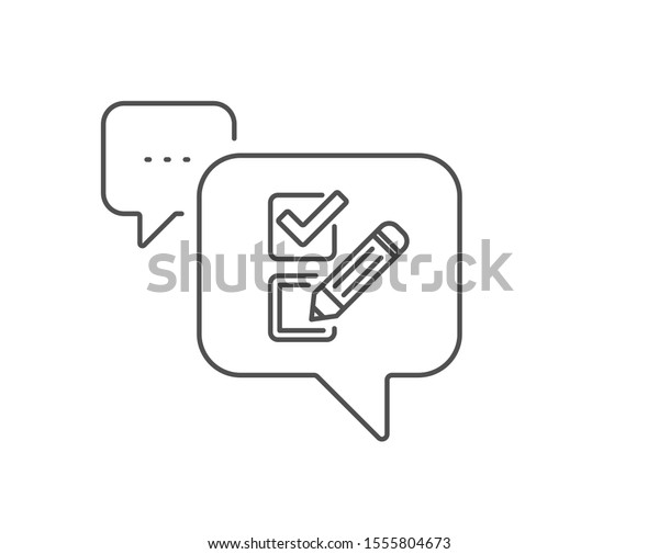 Checkbox Line Icon Chat Bubble Design Stock Vector (Royalty Free ...