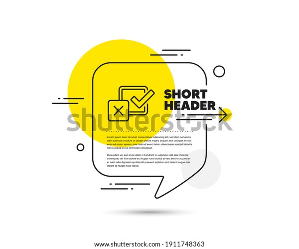 Checkbox Line Icon Speech Bubble Vector Stock Vector (Royalty Free ...