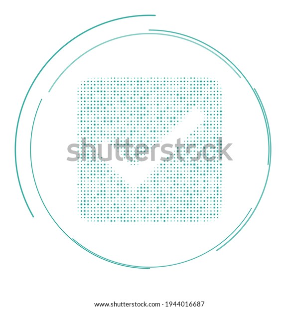 Checkbox Symbol Filled Teal Dots Pointillism Stock Vector (Royalty Free ...