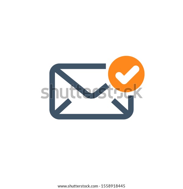 Checked Email Icon Letter Symbol Received 스톡 벡터(로열티 프리) 1558918445 ...