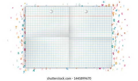 Lined Folded Paper Numbers Letters On Stock Vector (Royalty Free ...