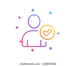 Checked User Line Icon Profile Avatar Stock Vector (Royalty Free ...
