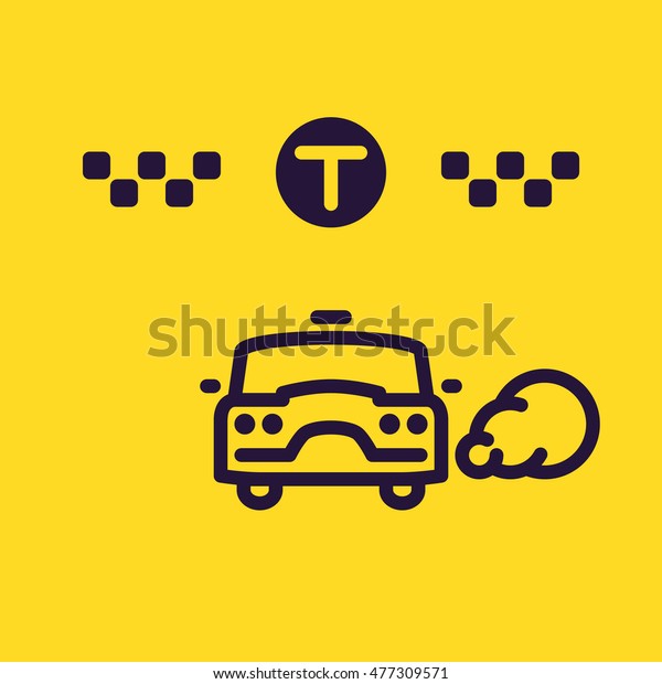 Checker Taxi Cab Icon Retro Style Stock Vector (Royalty Free) 477309571 ...
