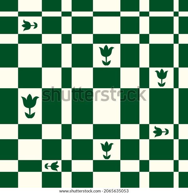 Checkerboard Flower Tulip Retro Fun Funky Stock Vector (Royalty Free ...