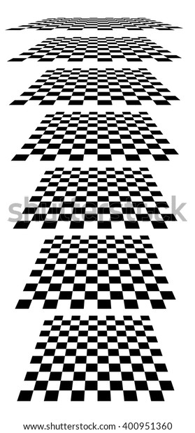 Checkerboards Chessboards Checkered Planes Different Perspective Stock ...