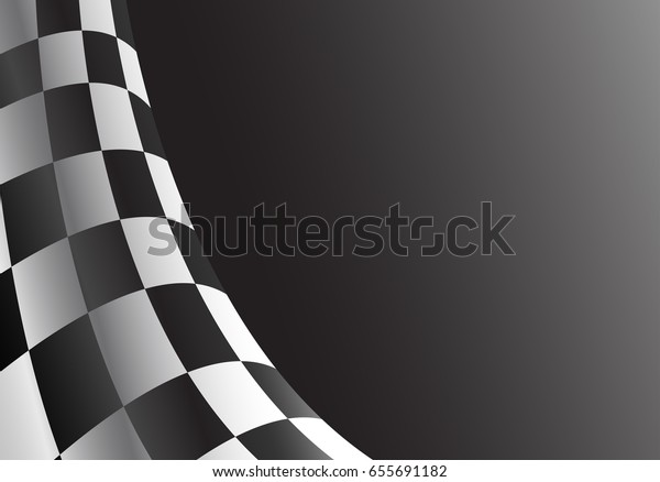 Checkered Flag Curve On Black Design Stock Vector (Royalty Free ...