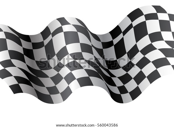 Checkered Flag Flying On White Background Stock Vector (Royalty Free ...