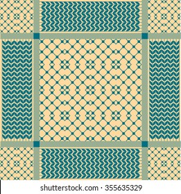 Checkered Keffiyeh Vector Seamless Pattern Floral Stock Vector (Royalty ...