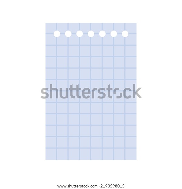 Checkered Notepad Sheet Illustration School Supply Stock Vector ...