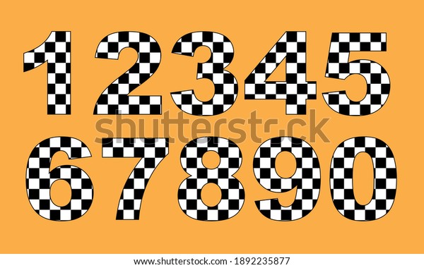 Checkered Numbers Vector Clip Art Stock Vector (Royalty Free ...