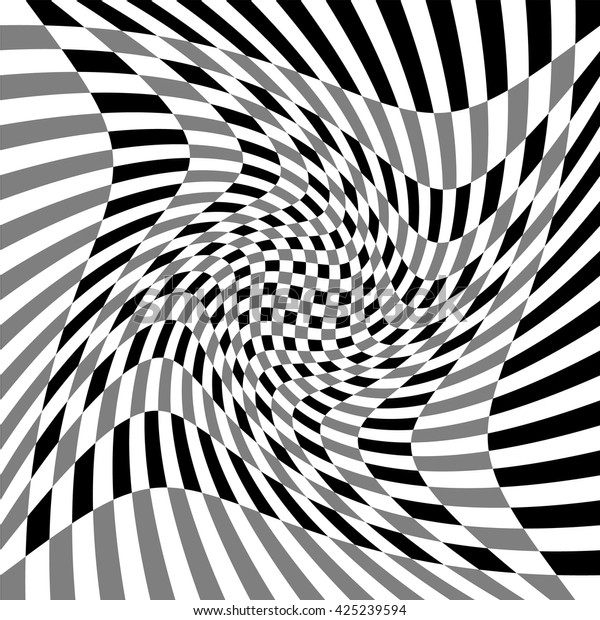 Checkered Pattern Spiral Twirl Swirl Distortion Stock Vector (Royalty ...