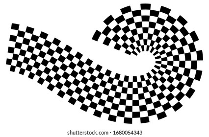 Checkered Ribbon Flag Circular Racing Stock Vector (Royalty Free ...