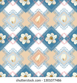 Checkered Seamless Pattern Gentle Pastel Shades Stock Vector (Royalty ...