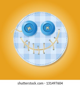 Checkered Smiley Face Blue Buttons Rope Stock Vector (Royalty Free ...
