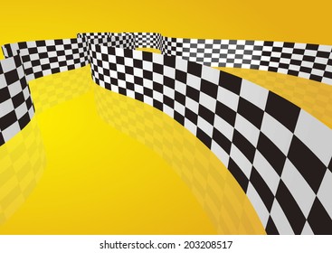 Yellow Racing Background Sport Banner Checker Stock Vector (Royalty ...