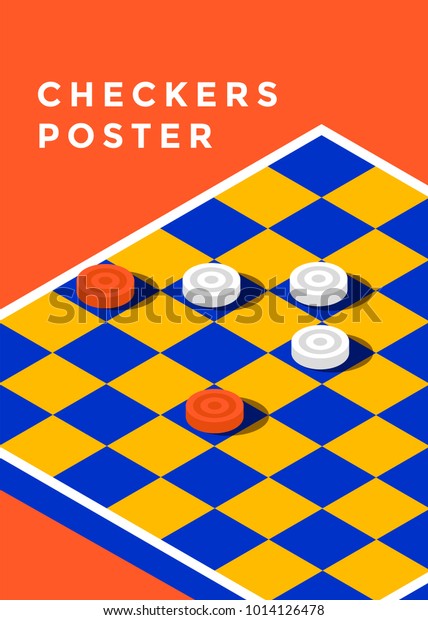 Checkers Game Poster Design Minimal Sport Stock Vector (Royalty Free ...