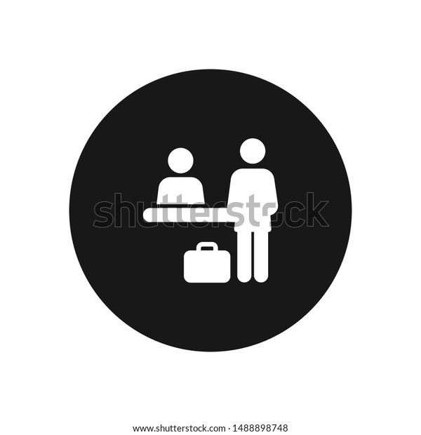 Checkin Desk Vector Icon Simple Sign Stock Vector (Royalty Free ...