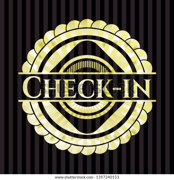 Checkin Gold Emblem Vector Illustration Detailed Stock Vector (Royalty ...