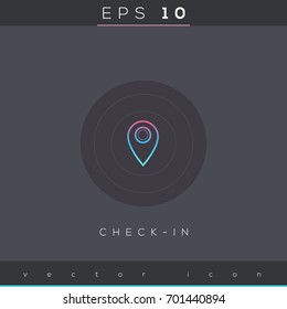 Checkin Icon Design On Modern Flat Stock Vector (Royalty Free ...
