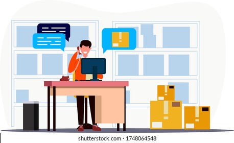 442 Cartoon people checking boxes in warehouse Images, Stock Photos ...