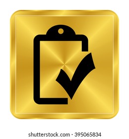 Checklist Black Vector Icon Gold Button Stock Vector (Royalty Free ...
