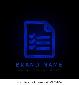 Checklist Blue Chromium Metallic Logo Stock Vector (Royalty Free ...