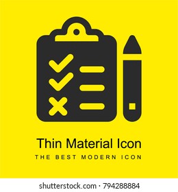 Checklist Bright Yellow Material Minimal Icon Stock Vector (Royalty ...