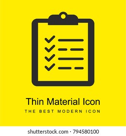 Checklist Bright Yellow Material Minimal Icon Stock Vector (Royalty ...