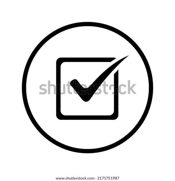 Checklist Checkmark Done Icon Black Vector Stock Vector (Royalty Free ...