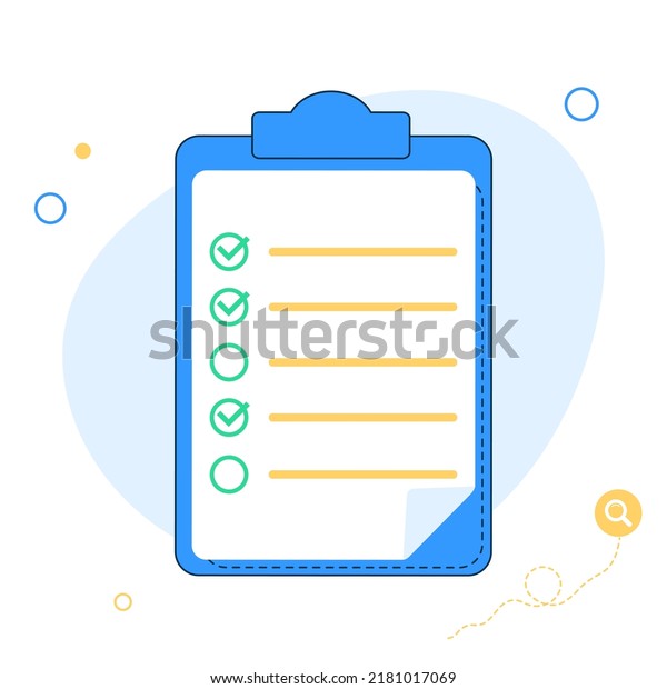 Checklist Clipboard Check List Check Marks 库存矢量图（免版税）2181017069 ...