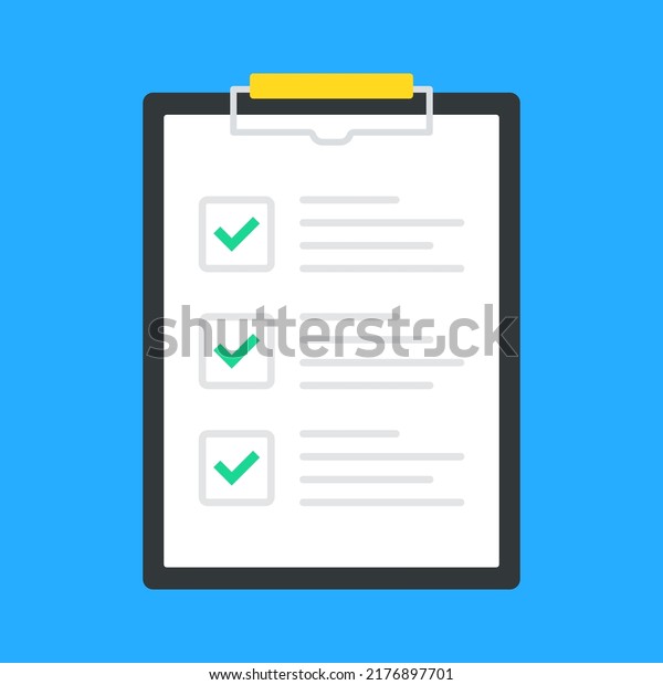 Checklist Clipboard Green Ticks Check List Stok Vektör (Telifsiz ...